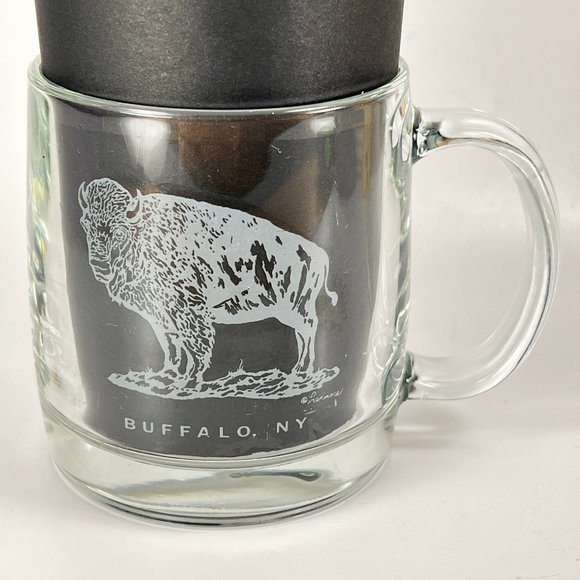 Dining | Buffalo New York Coffee Mug Etched Standing Buffalo Clear ...